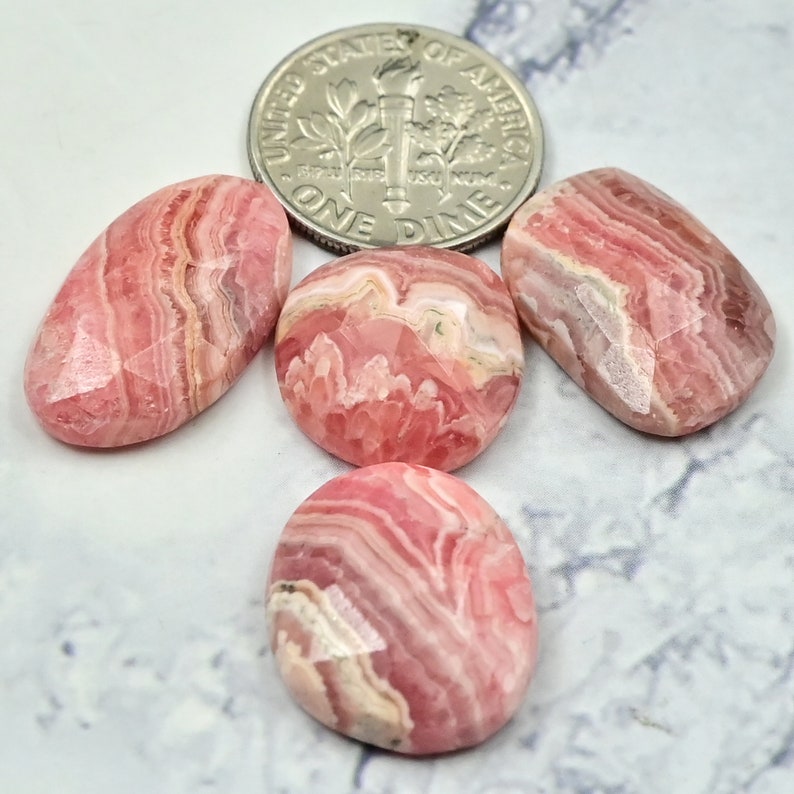 Rhodochrosite Freeform Rose Cut Cabochons, Rose Cut Rhodochrosite ...