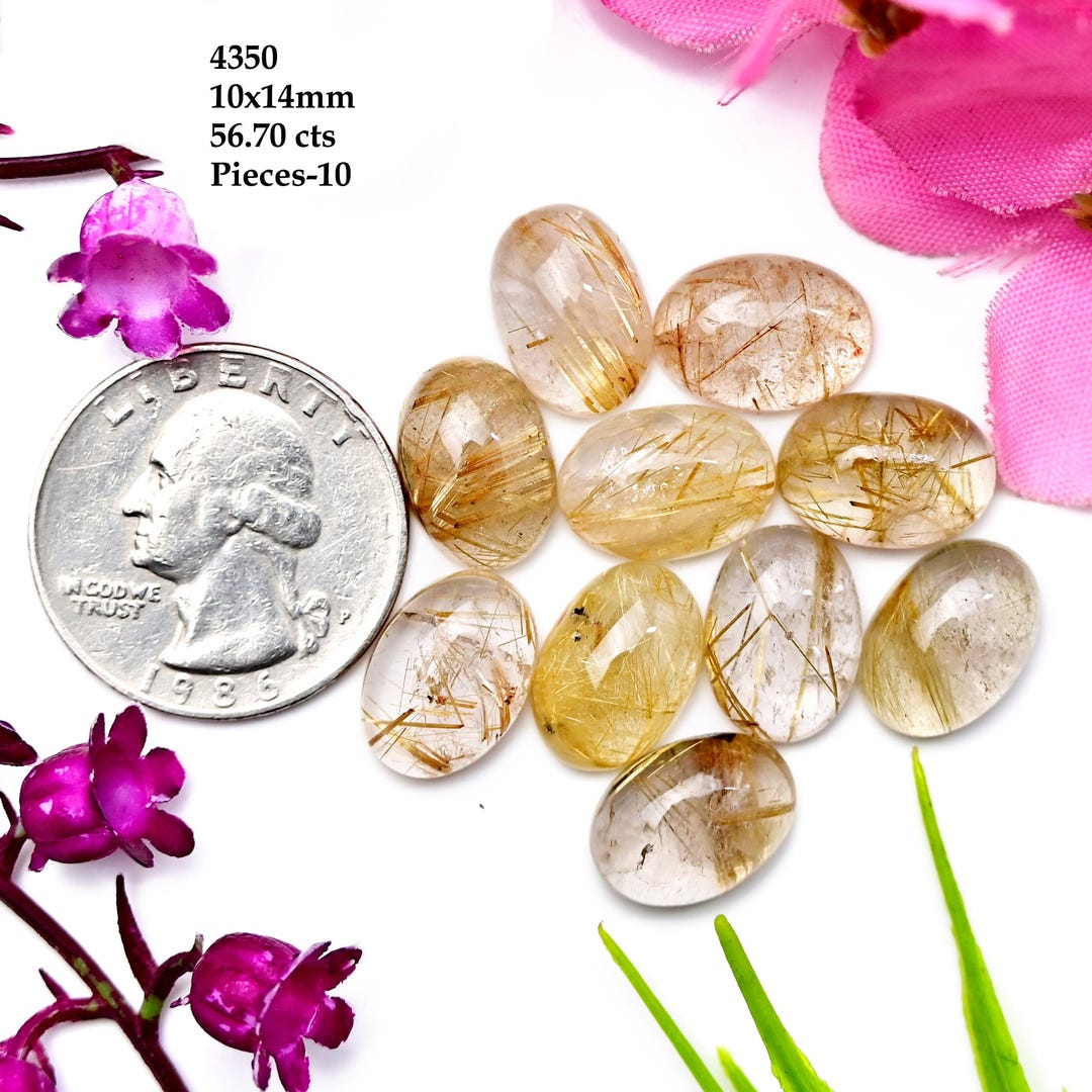 Transparent Yellow Gold Rutile Quartz Genuine Natural Grade AAA ...