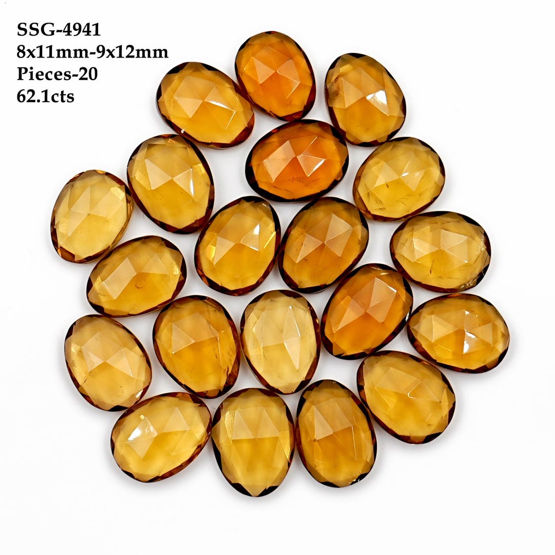 Natural Honey Citrine Rose Cut Cabochon, Beer Quartz Freeform Shape ...