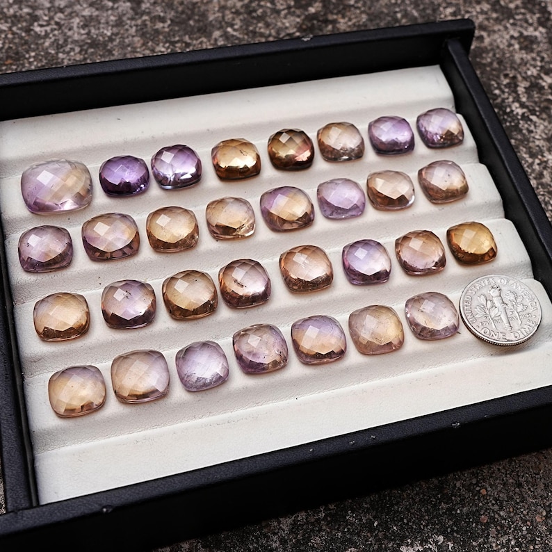 Ametrine Rose Cut Cabochon: Ametrine Stone Natural Flatback Loose ...
