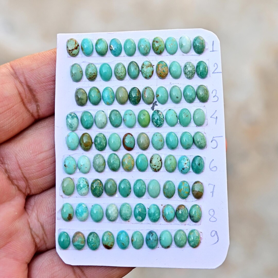 Kingman Turquoise Calibrated Cabochons - 4x6mm Oval - Smooth Cabochon ...