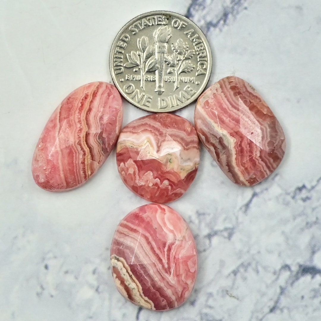 Rhodochrosite Freeform Rose Cut Cabochons, Rose Cut Rhodochrosite ...