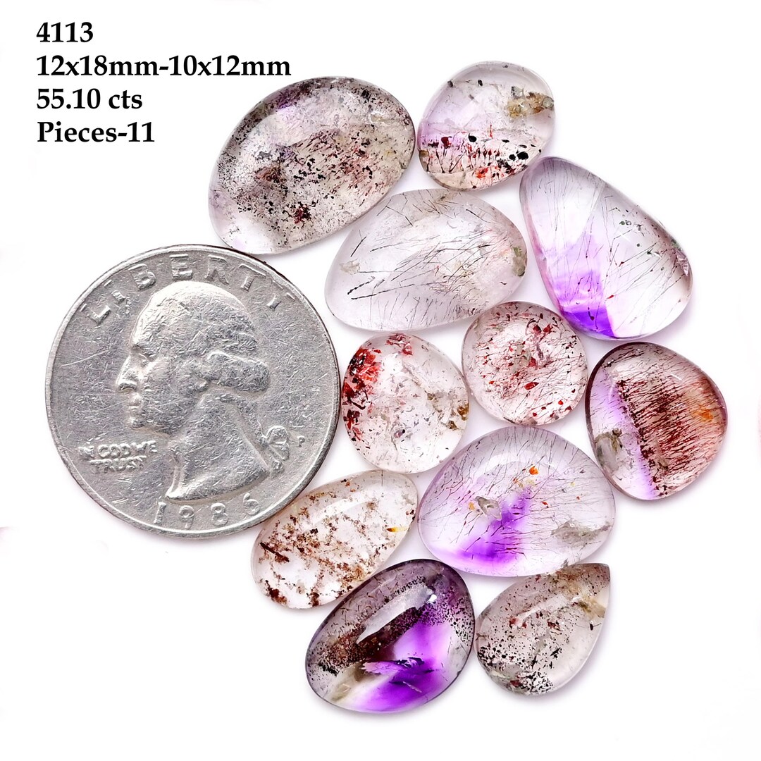 Super 7 Crystal Smooth Cabs Gemstone Super Seven Melody Stone - Super 7 ...