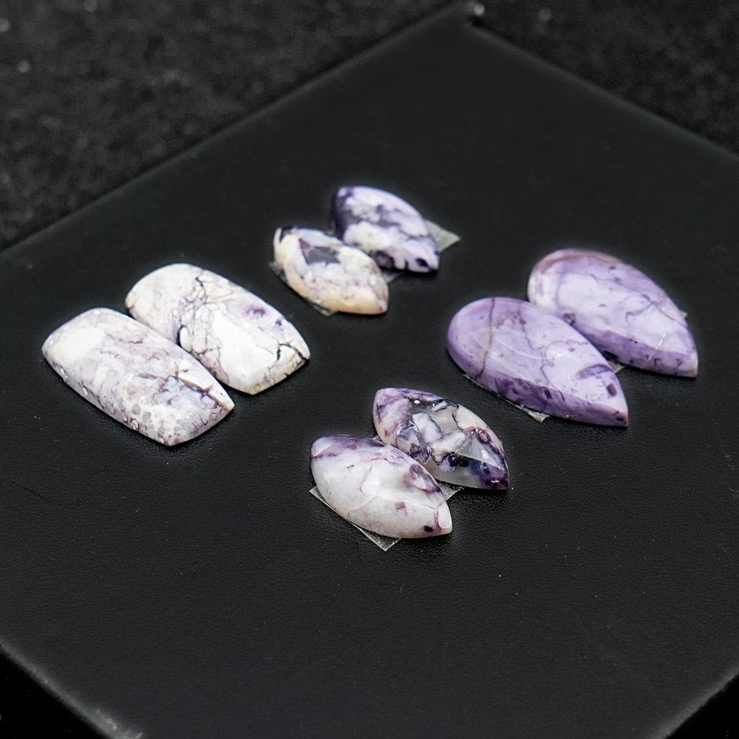 Purple Tiffany Stone Cabochon Pair: Natural Morado Opal Flatback Loose ...