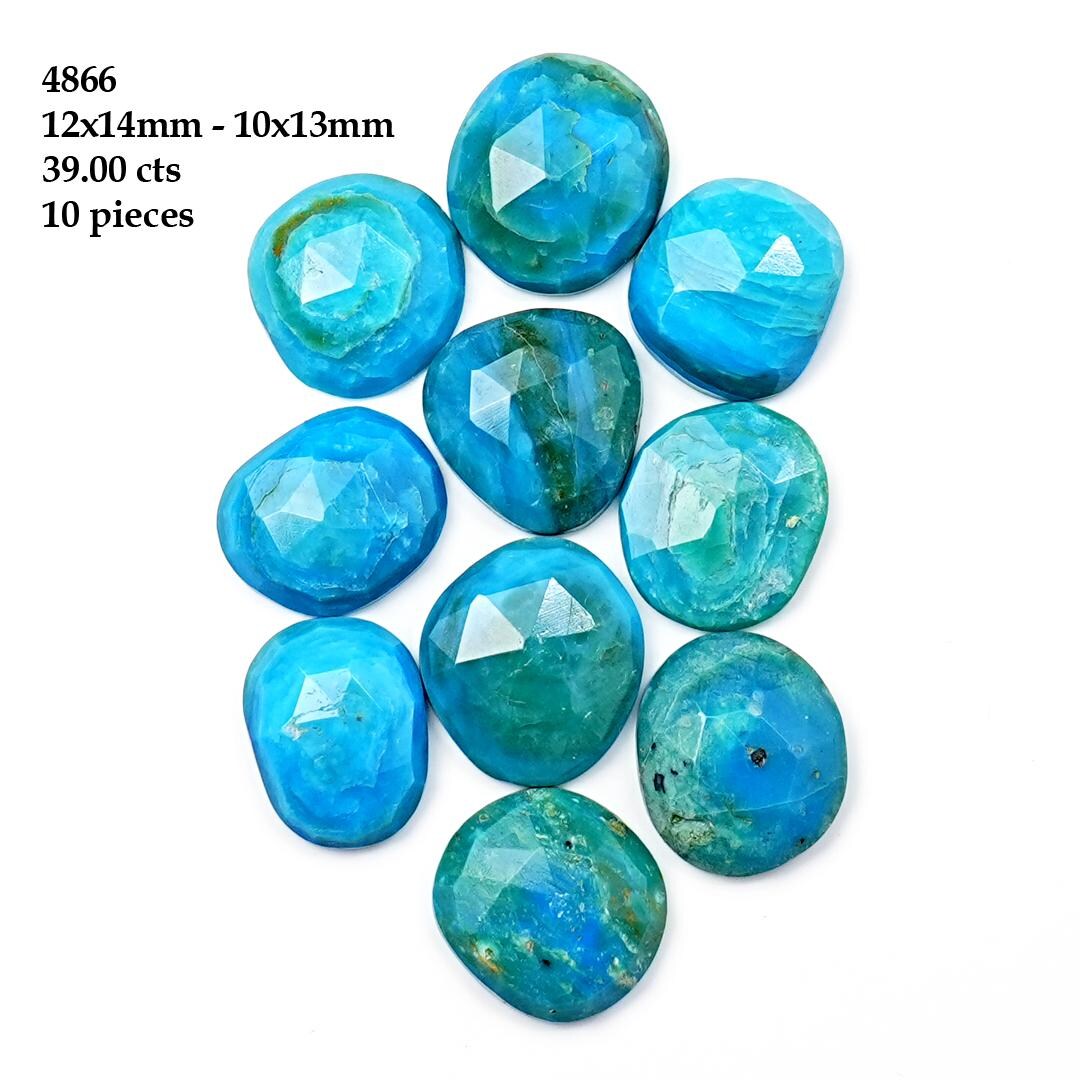 Peruvian Opalized Chrysocolla Opalina Freeform Rose Cut Cabochon | Rare ...