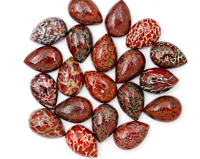 Agatized Dinosaur Bone Cabochon Tear Drop Shape Gemstone for Jewelry ...