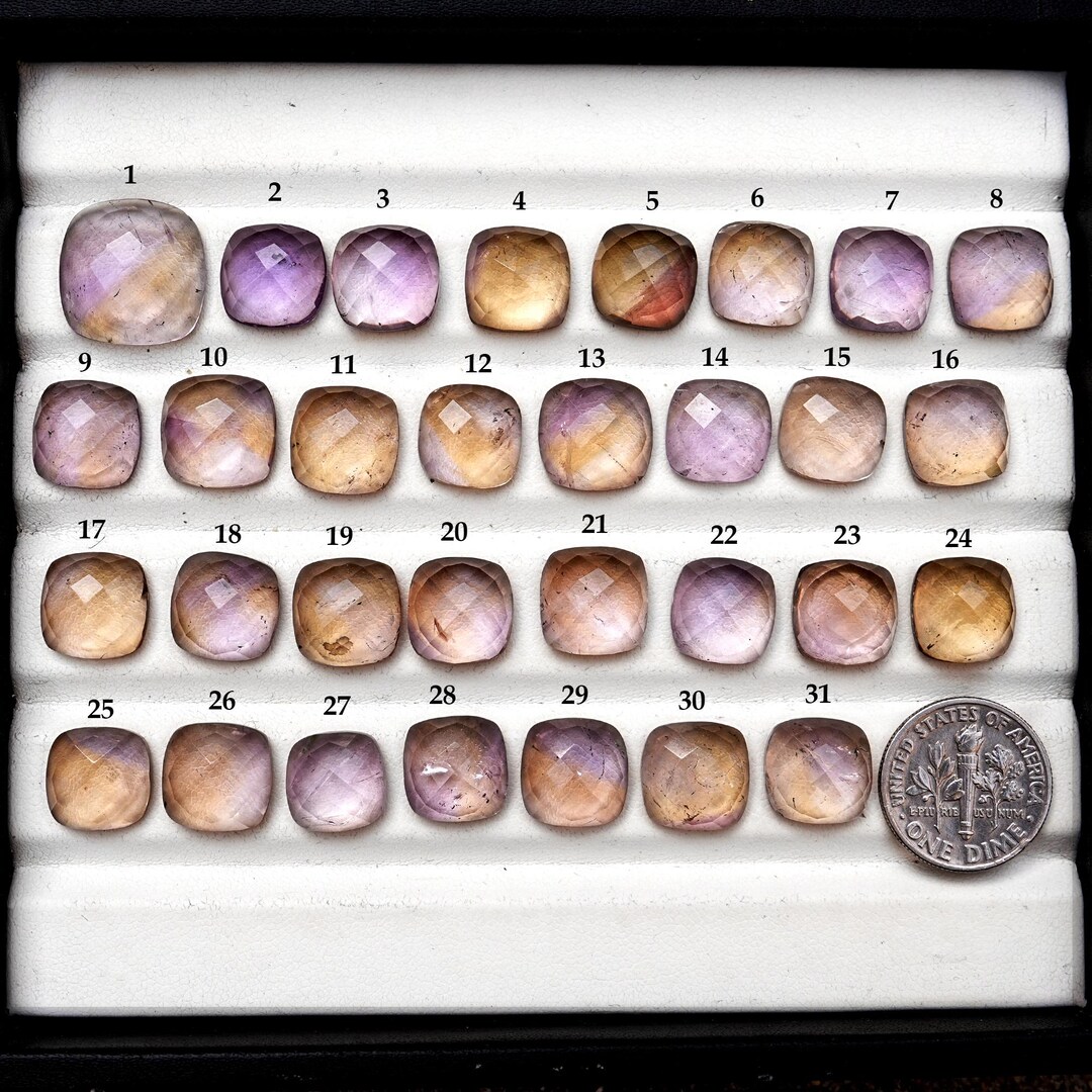 Ametrine Rose Cut Cabochon: Ametrine Stone Natural Flatback Loose ...
