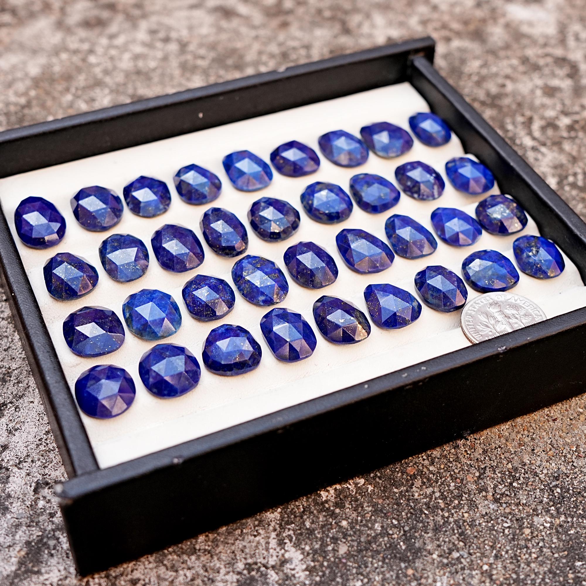 Lapis Lazuli Rose Cut Cabochon: Natural Flatback Loose Gemstones for ...