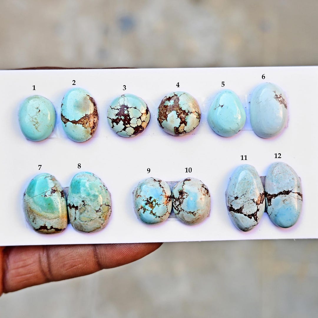 Golden Hills Turquoise Cabochon: Natural Kazakhstan Turquoise Flatback ...