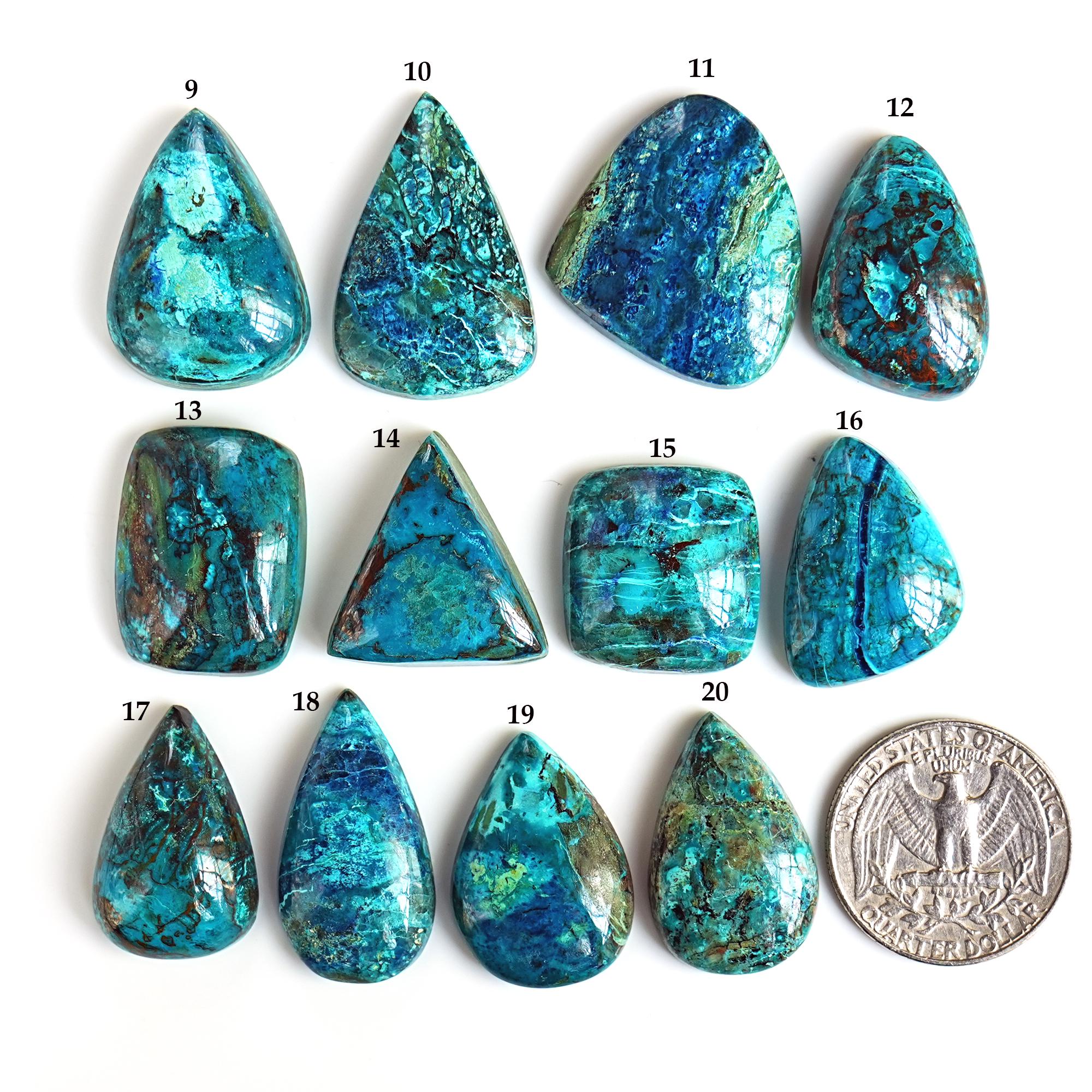 Azurite Shattuckite Cabochon Natural Flat Back Loose Gemstones for ...
