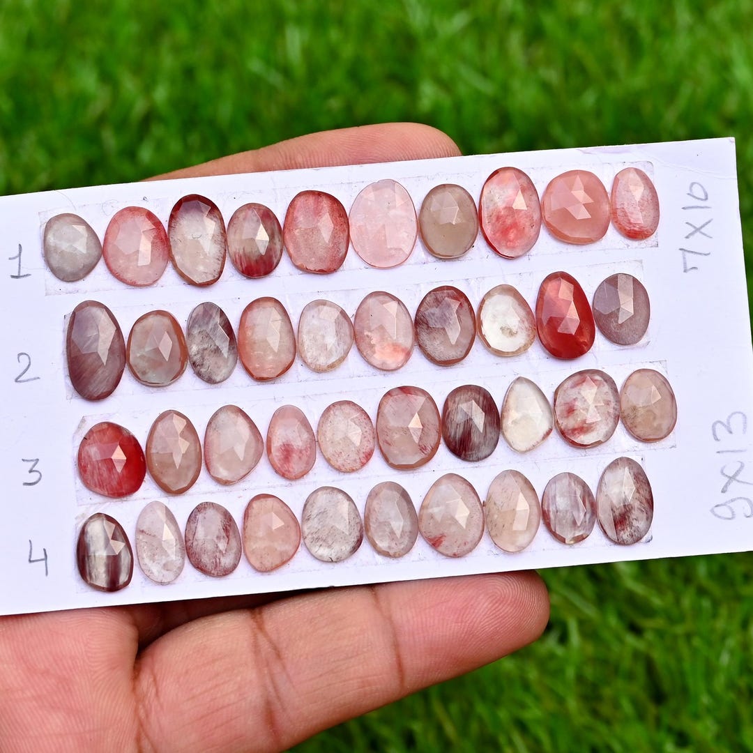 Oregon Sunstone Cabochon Flat Back Loose Gemstones for Jewelry Making ...