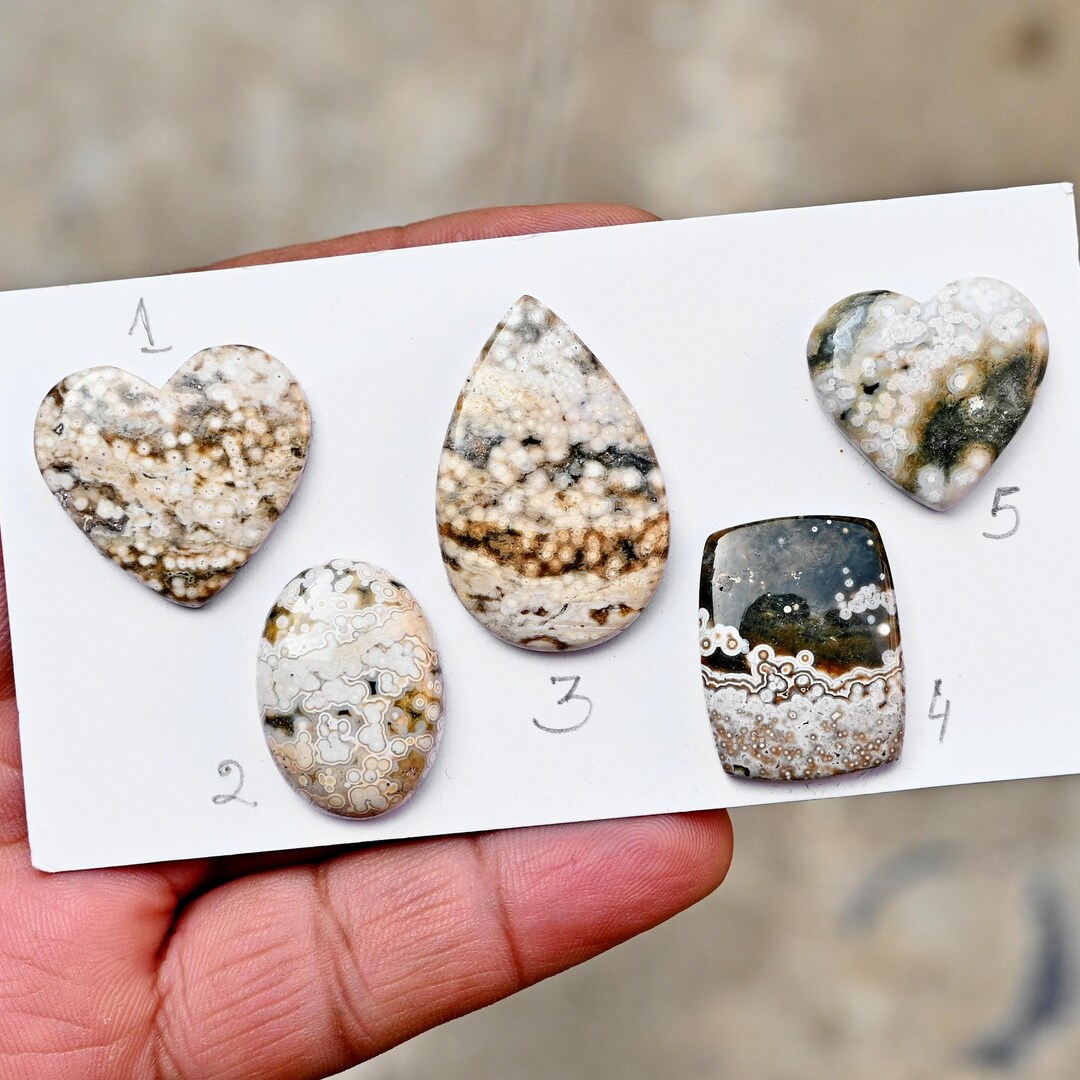 Orbicular Ocean Jasper Cabochon Natural Flat Back Loose Gemstones for Jewelry Making - Etsy