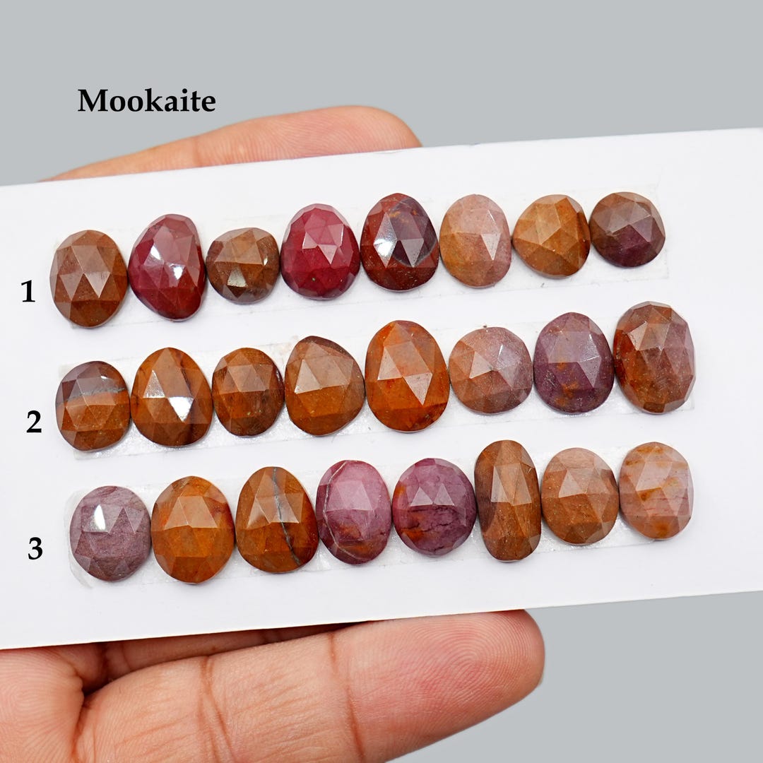 Mookaite Jasper Rosecut Gemstone Natural Mookaite Gemstone Healing Crystal Faceted Mookaite ...