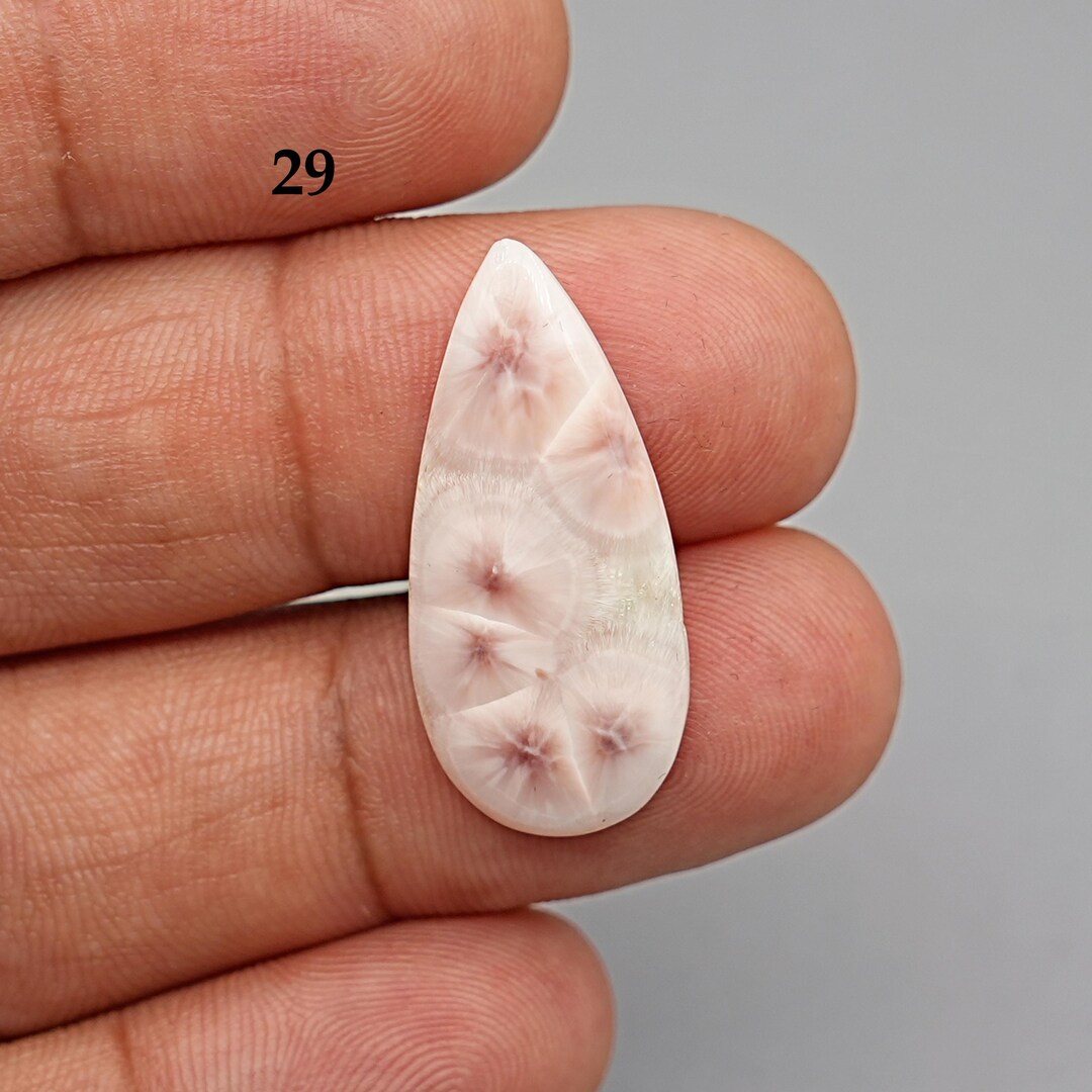 Selected Thomsonite Cabochon, Pink Larimar Rings Jewelry, Natural Pink ...