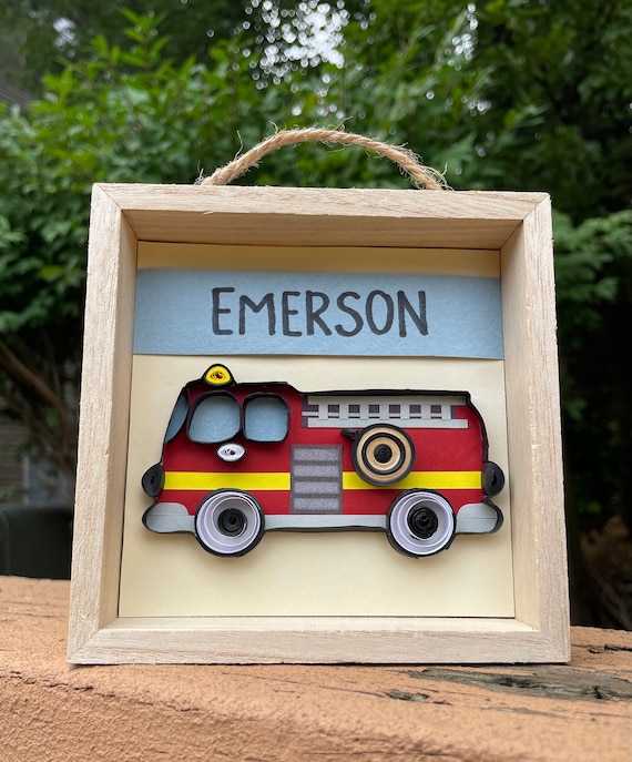 Custom Fire Truck Fire Truck Quilling Personalized Red - Etsy