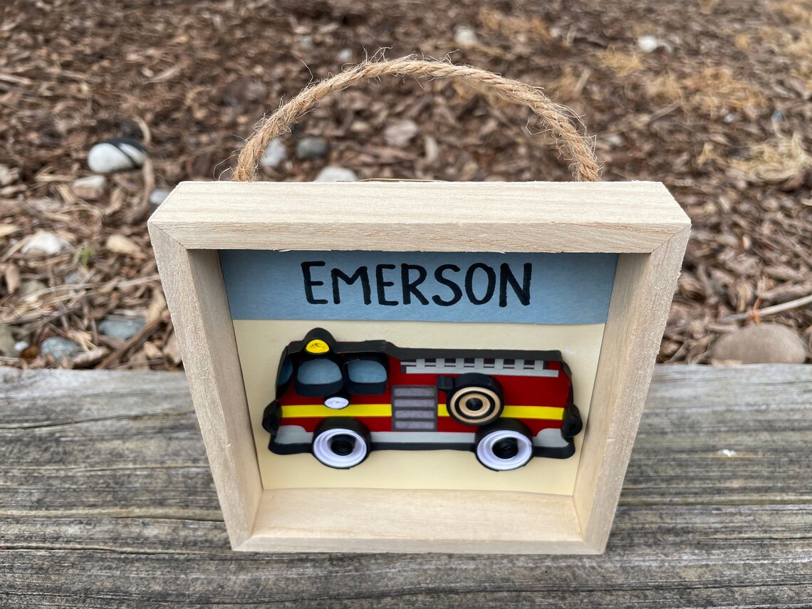 Custom Fire Truck Fire Truck Quilling Personalized Red - Etsy