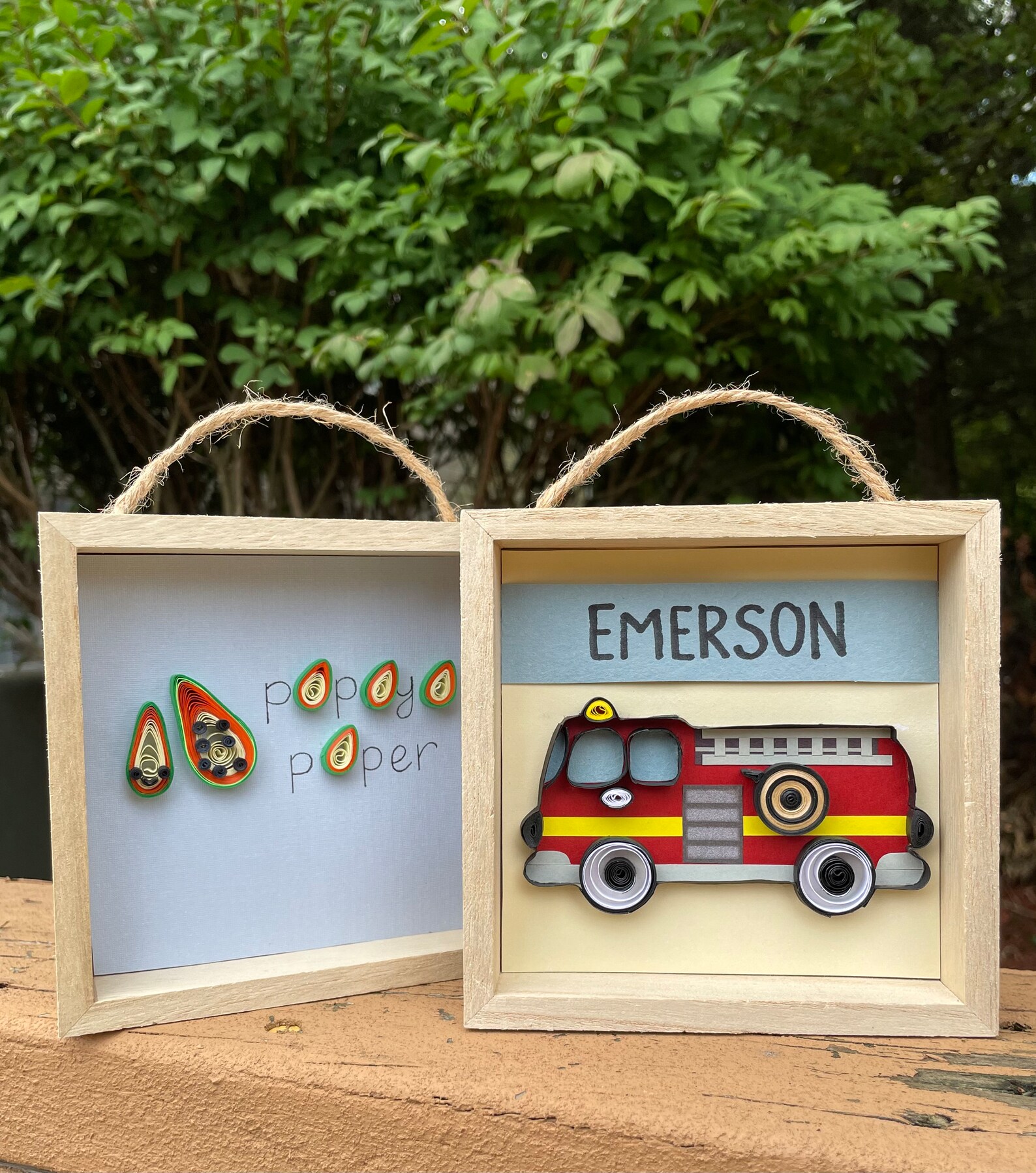 Custom Fire Truck Fire Truck Quilling Personalized Red - Etsy