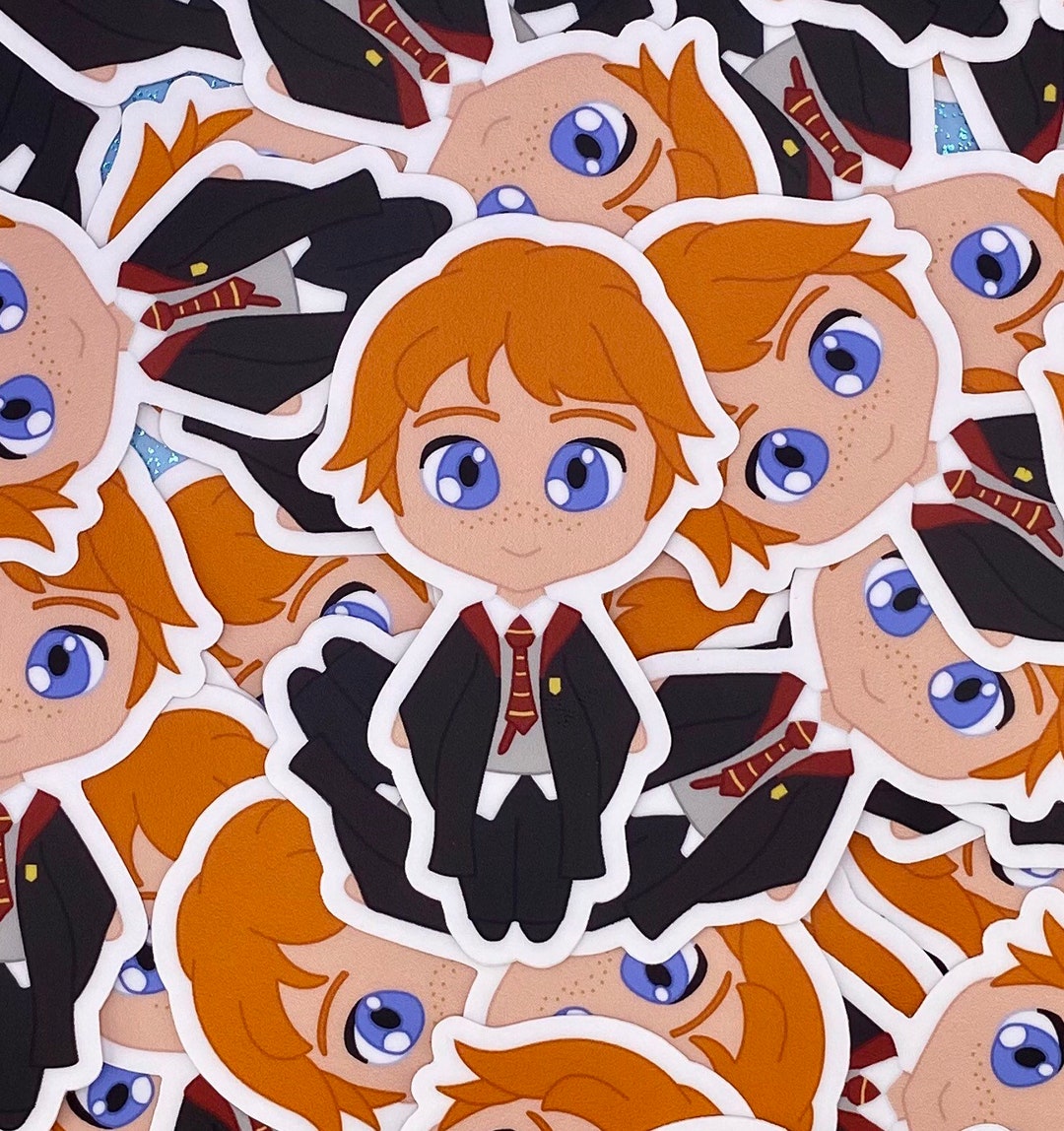 Cute Chibi Ron Weasley Ginger Wizard Vinyl Sticker - Etsy