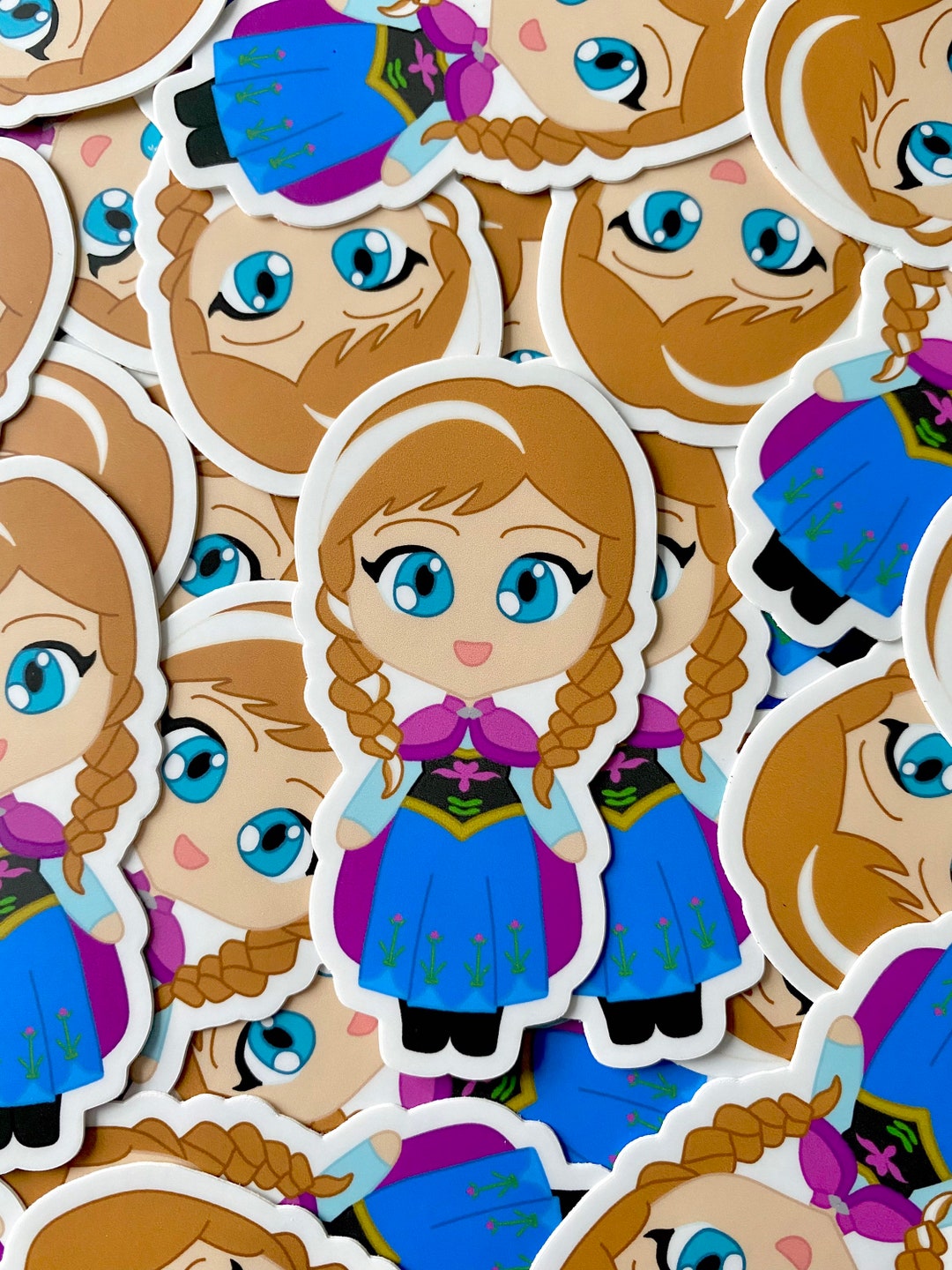 Cute Chibi Anna Frozen Vinyl Sticker - Etsy