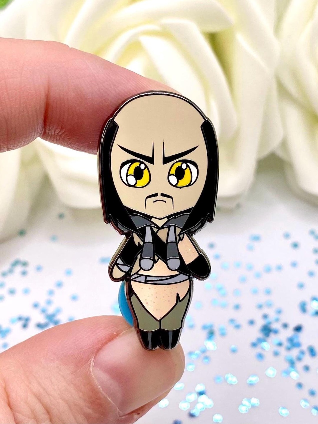 Shan Yu Chibi Enamel Pin, Glitter Shan Yu Fantasy Pin, Disney Villain ...