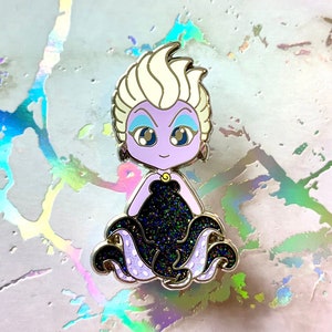 Ursula Fantasy Pin Cute Chibi Glitter Enamel Pin - Etsy