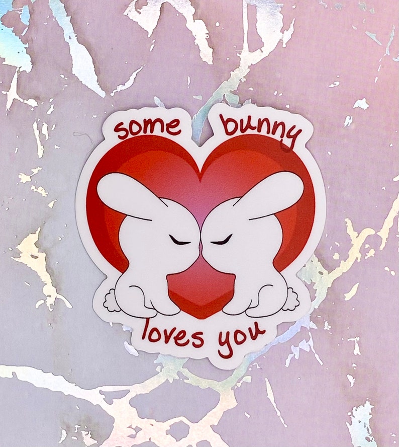 Cute Some Bunny Loves You Valentines Day Vinyl Sticker - Etsy