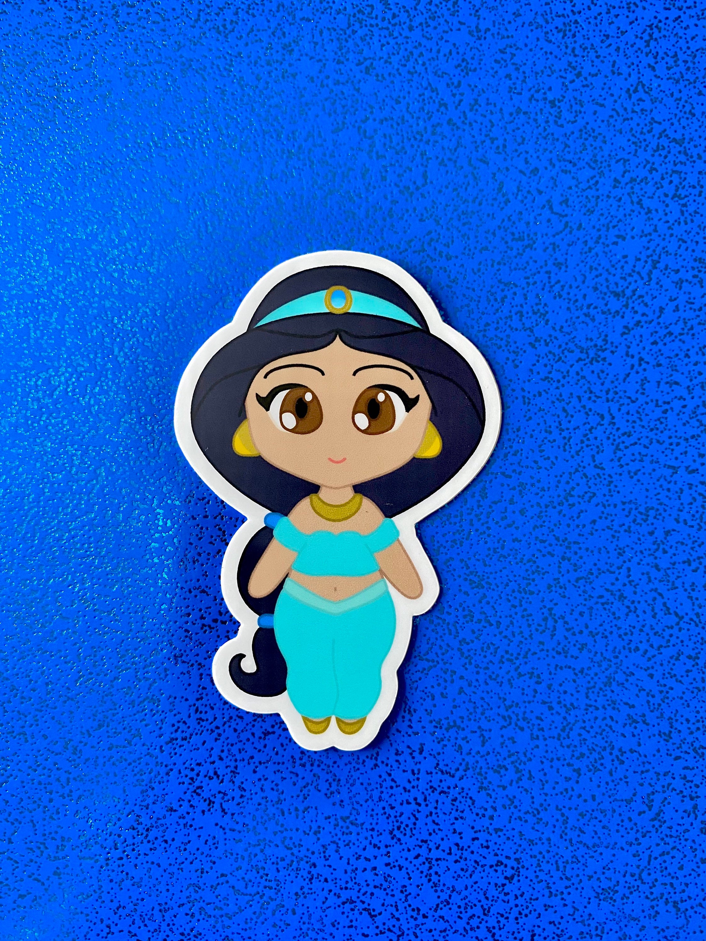 Cute Chibi Jasmine Aladdin Vinyl Sticker - Etsy
