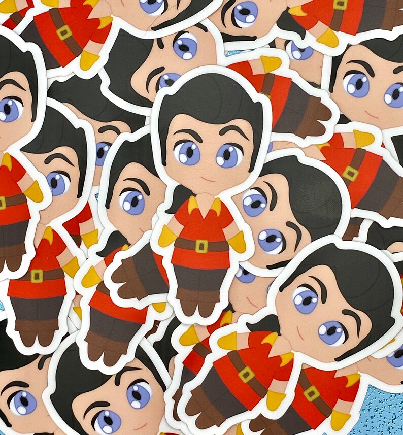 Cute Chibi Gaston Vinyl Sticker - Etsy
