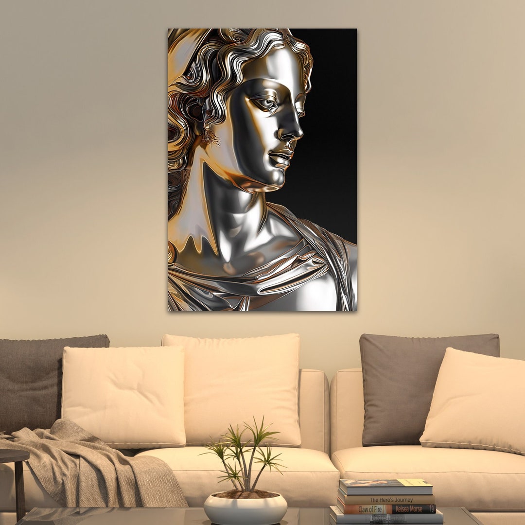 Renaissance Wall Art | Chrome Venus | Canvas Print | High Gloss Acrylic ...