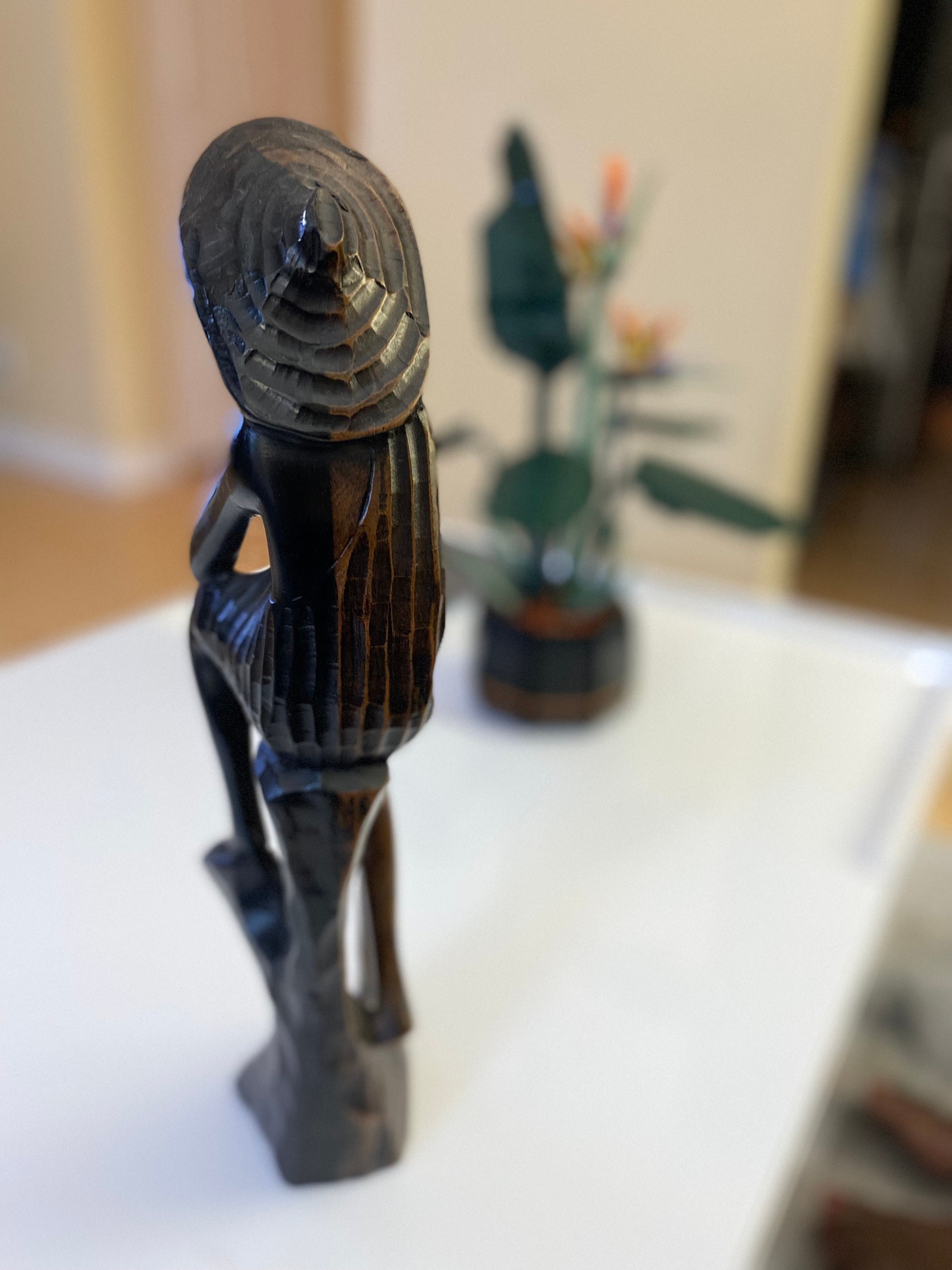 Vintage Hand Carved Wood of a Thinking African Man - Etsy