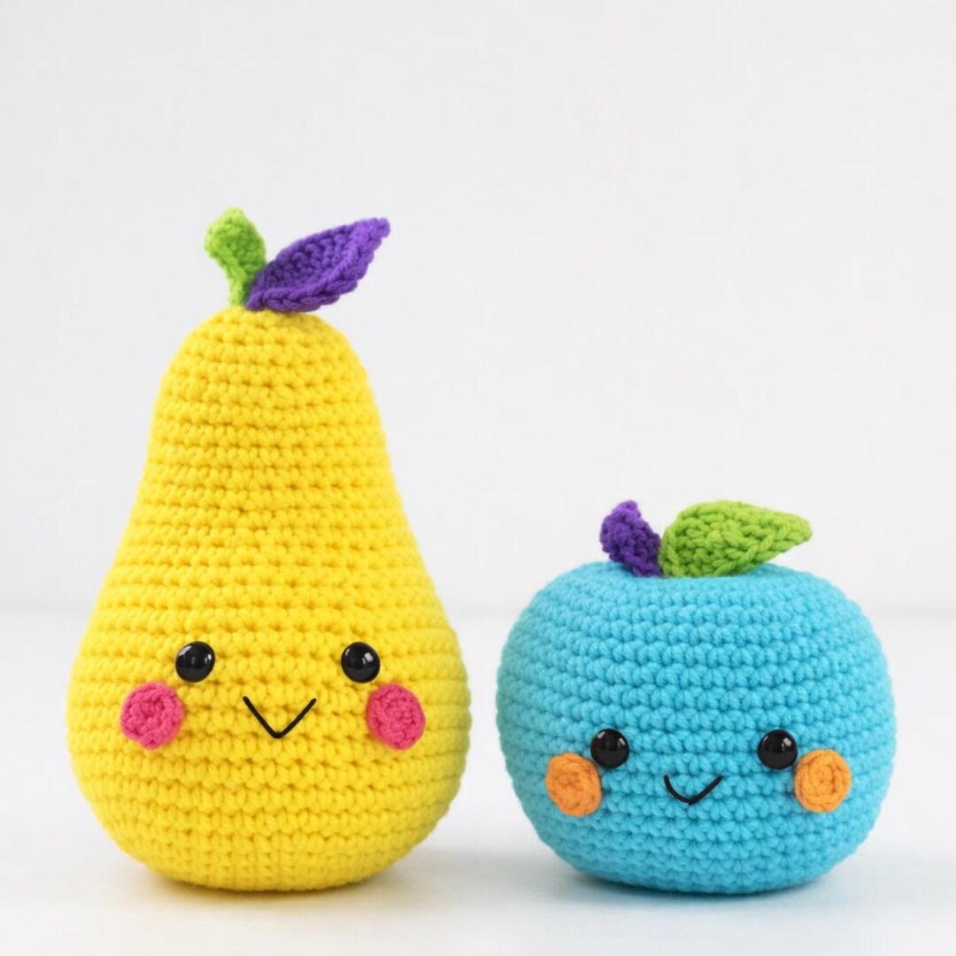 Apple and Pear Crochet Pattern | “poppy the Apple and Percy the Pear ...