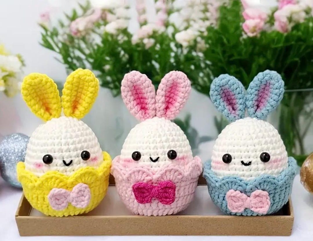 Crochet Pattern - Amigurumi Bunny Egg in Cracked Shell | PDF Instant ...