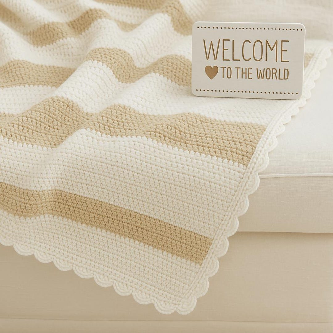 Elegant Textured Baby Blanket Crochet Pattern – Step-by-step PDF With ...