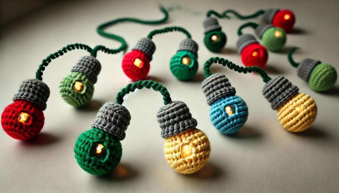Handmade Crochet Christmas Light Bulb Garland With LED Openings Pattern ...