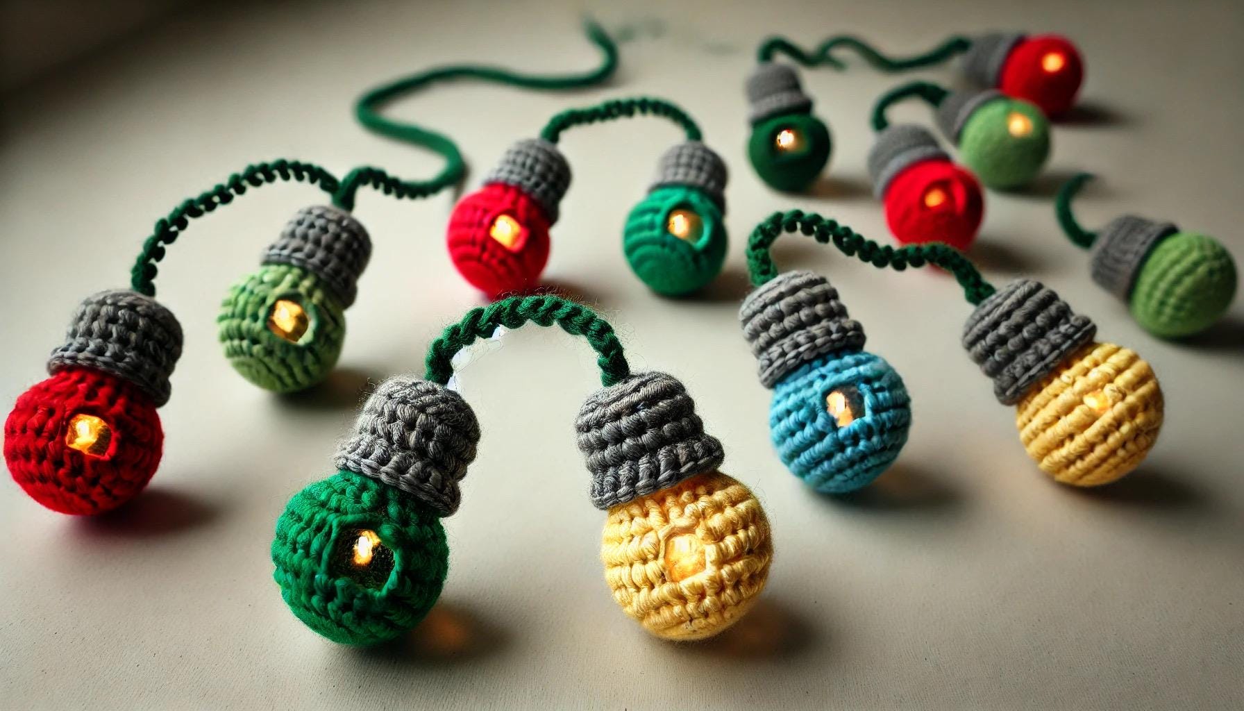 Handmade Crochet Christmas Light Bulb Garland With LED Openings Pattern ...