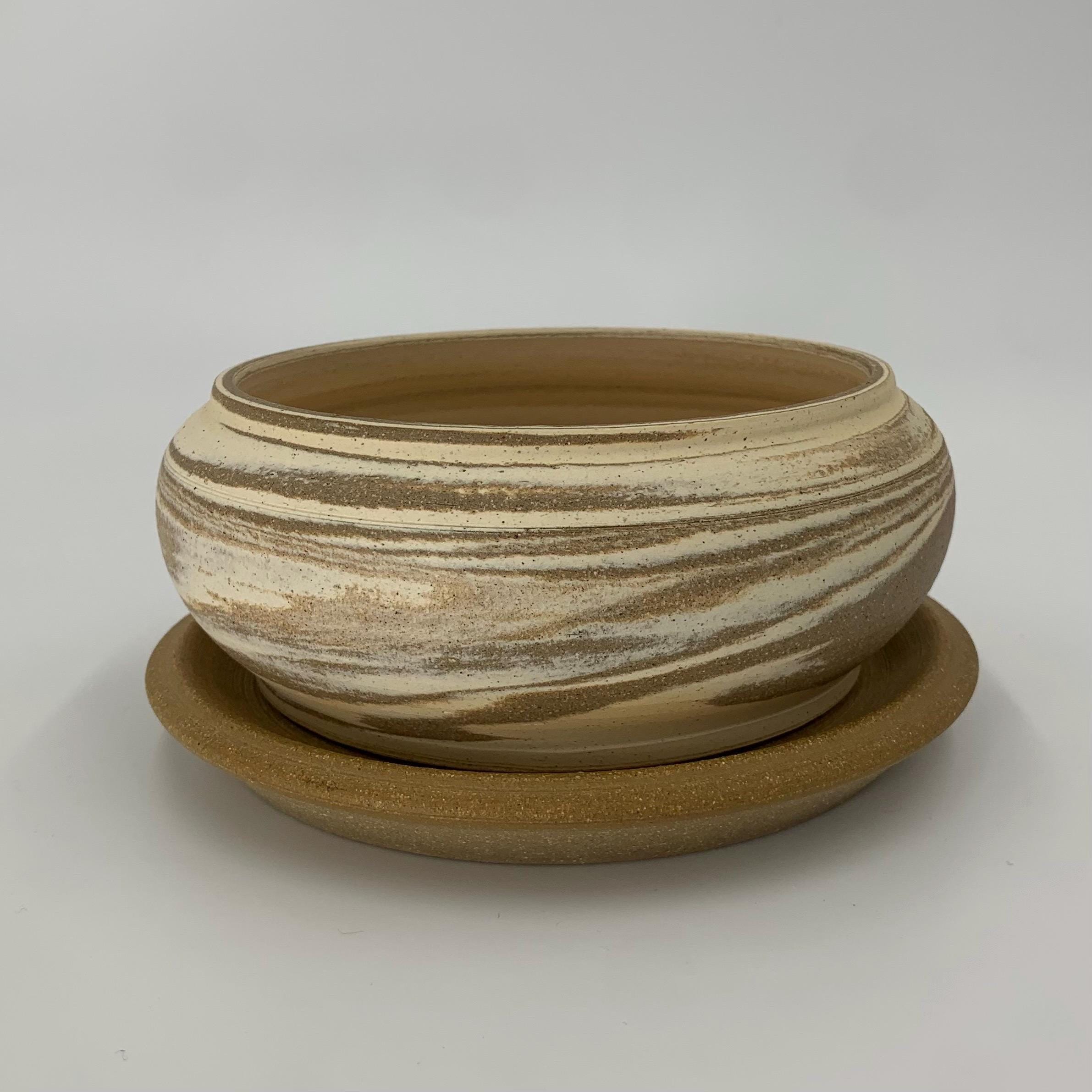 Raw Brown & White Marbled Clay Planters - Etsy