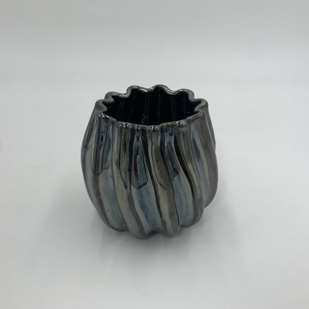 Metallic Pleated Vase - Etsy