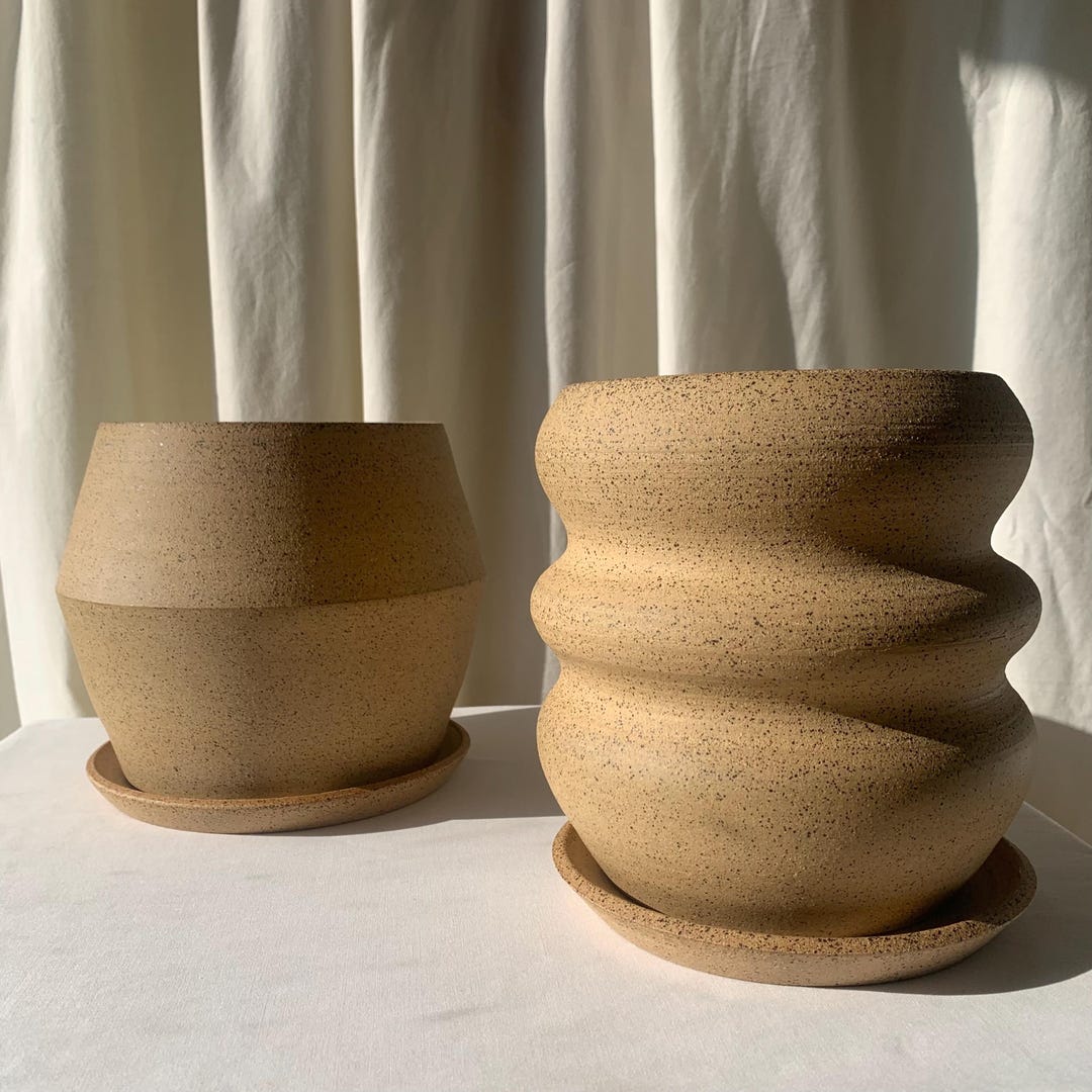 Raw Speckled Clay Planters - Etsy