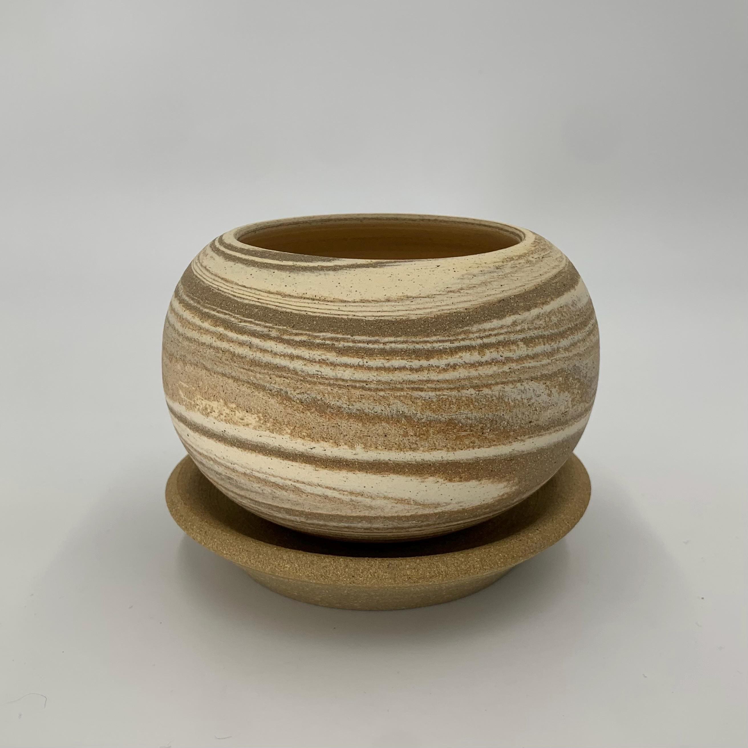 Raw Brown & White Marbled Clay Planters - Etsy