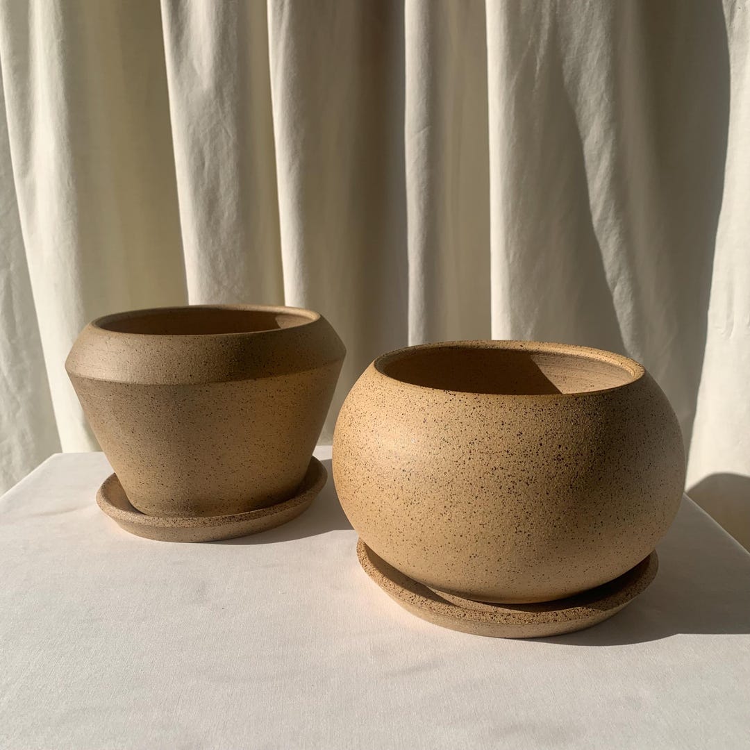 Raw Speckled Clay Planters - Etsy