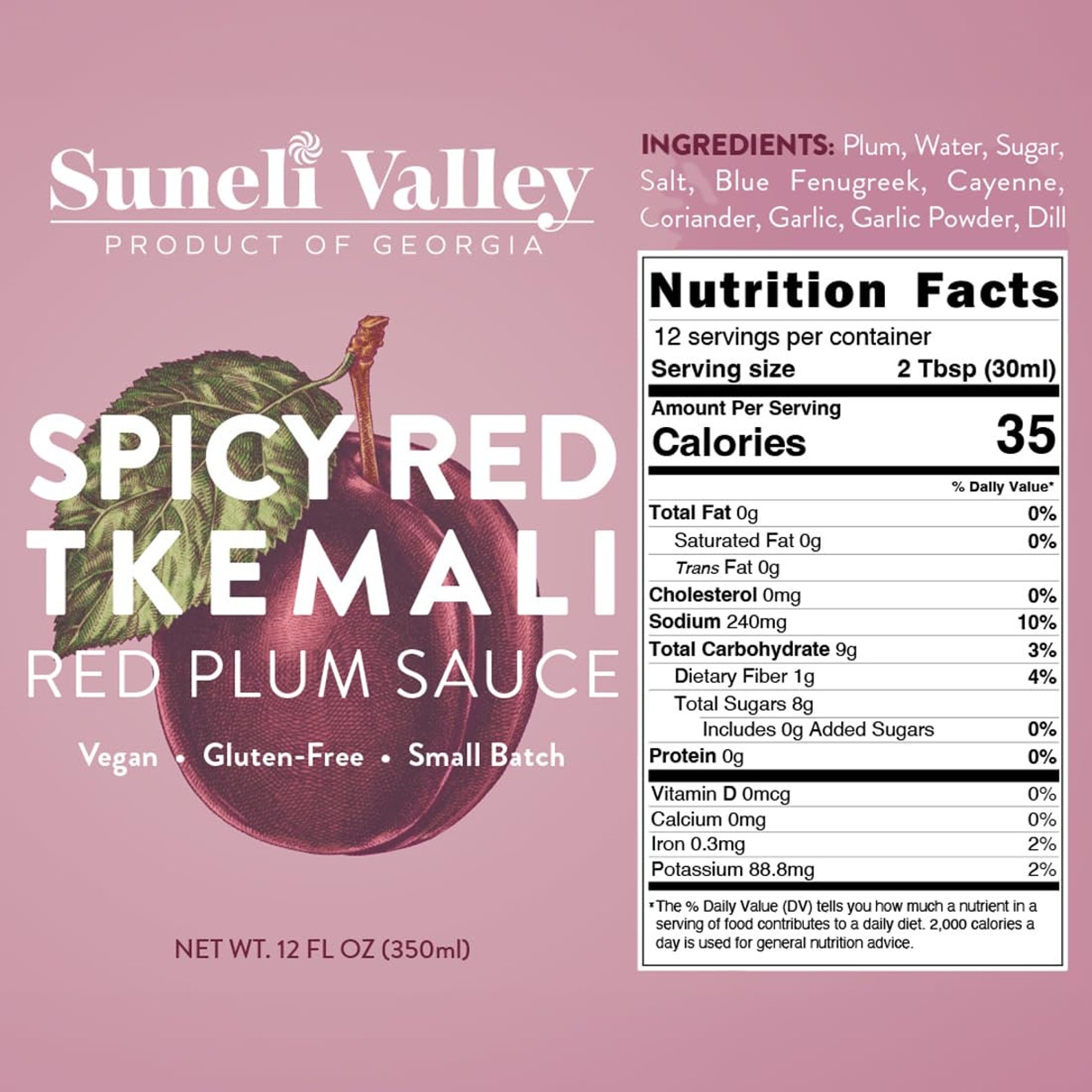 Suneli Valley Red Tkemali / Traditional Georgian Spicy Plum Sauce / Ideal for Grilling / Natural ...