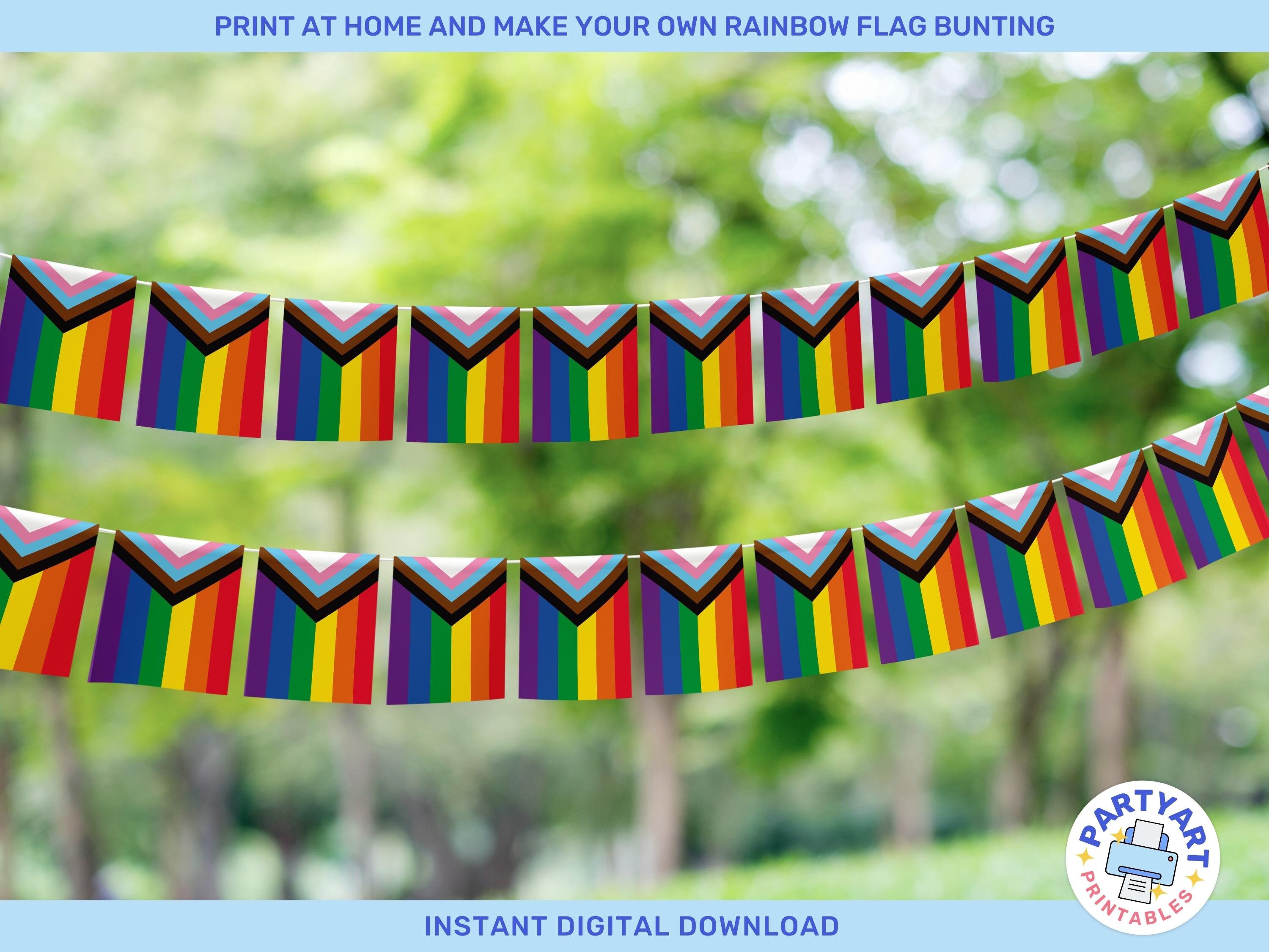 Pride Progress Flag - Printable Bunting - LGBTQ+ Progress Flag Bunting ...