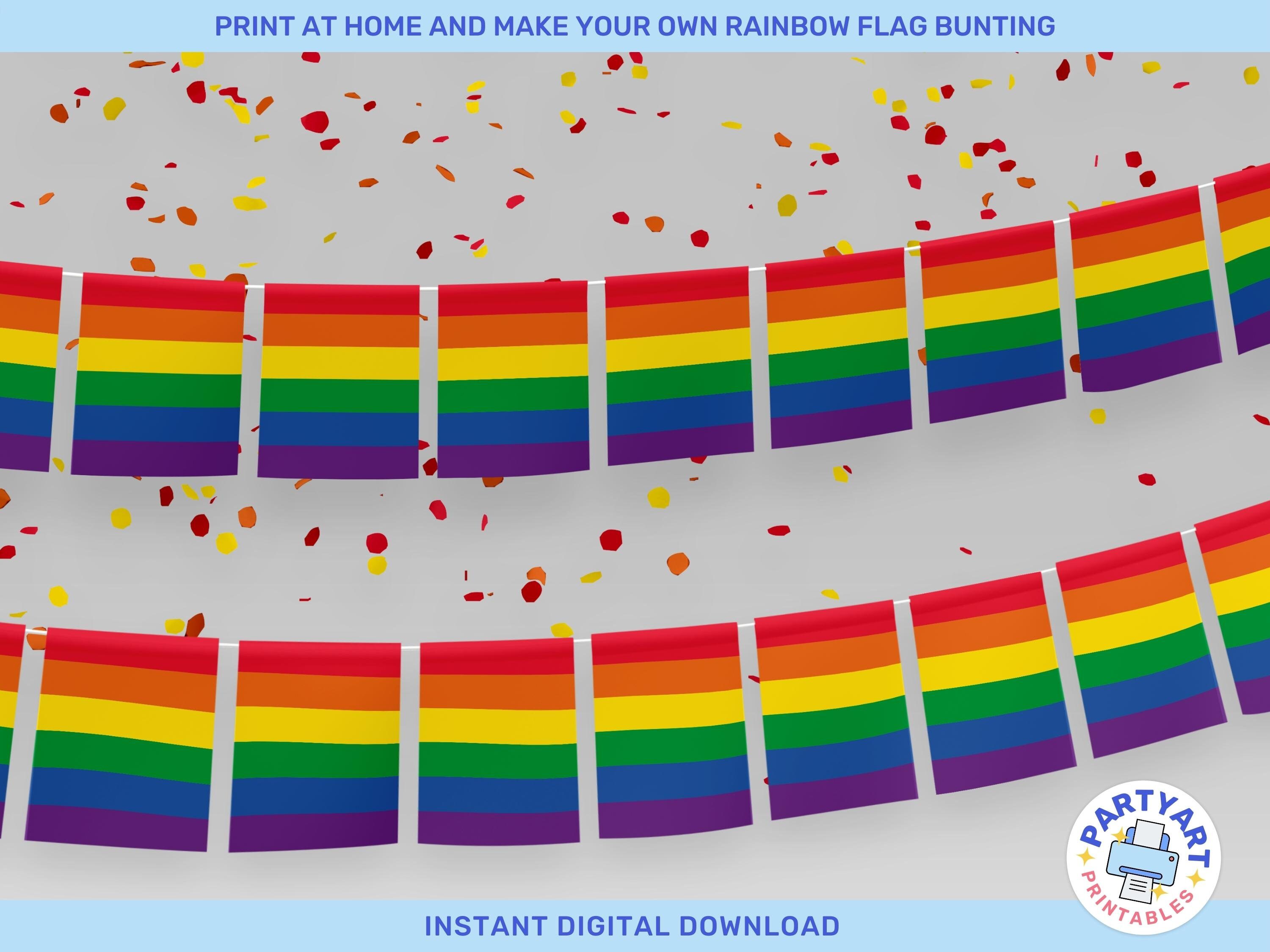 Printable Rainbow Flag Bunting - Pride Rainbow Bunting - Instant ...