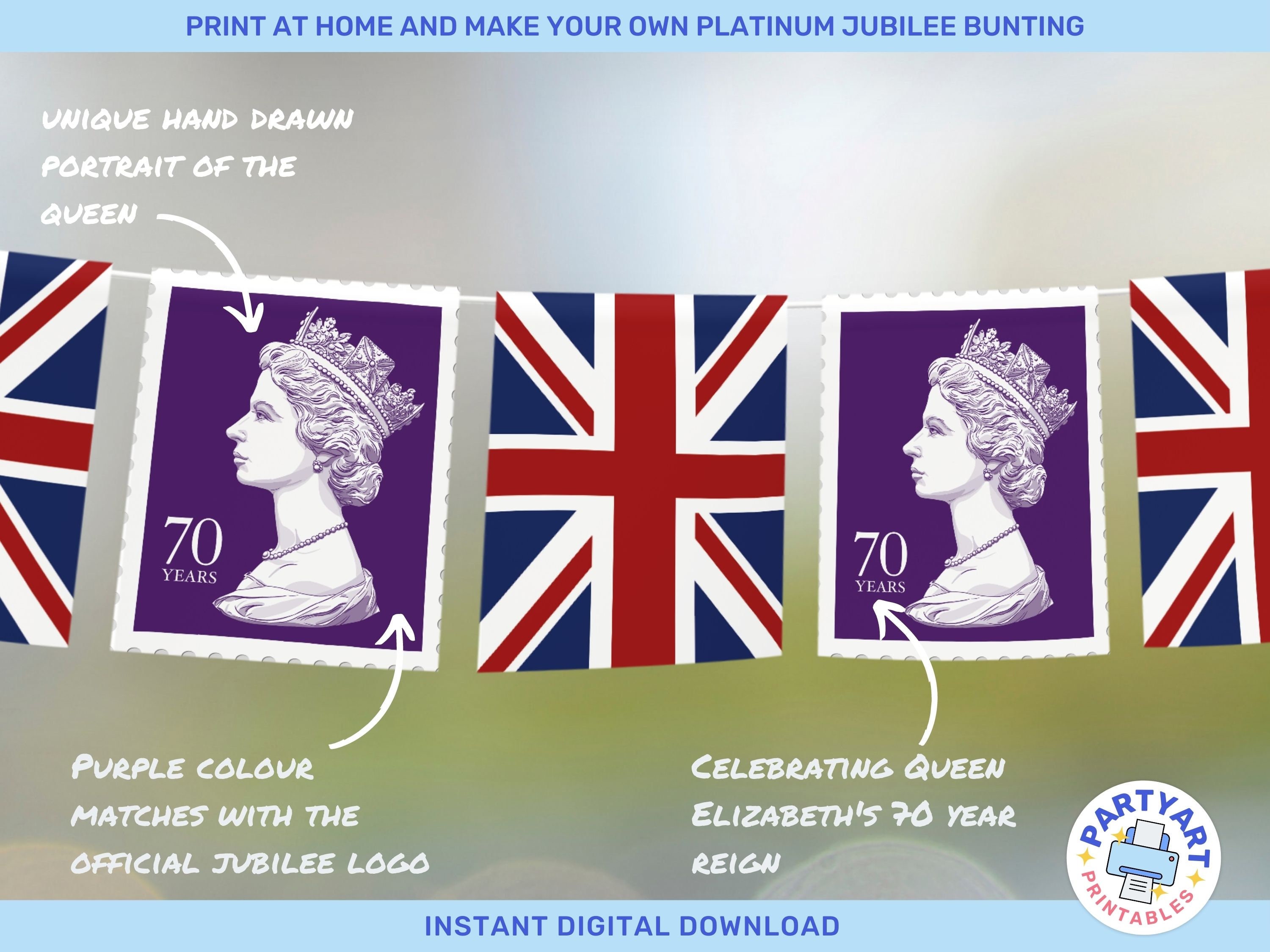 Printable Jubilee Bunting Instant Download Queens Jubilee Party ...