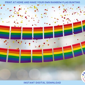 Printable Rainbow Flag Bunting - Pride Rainbow Bunting - Instant ...