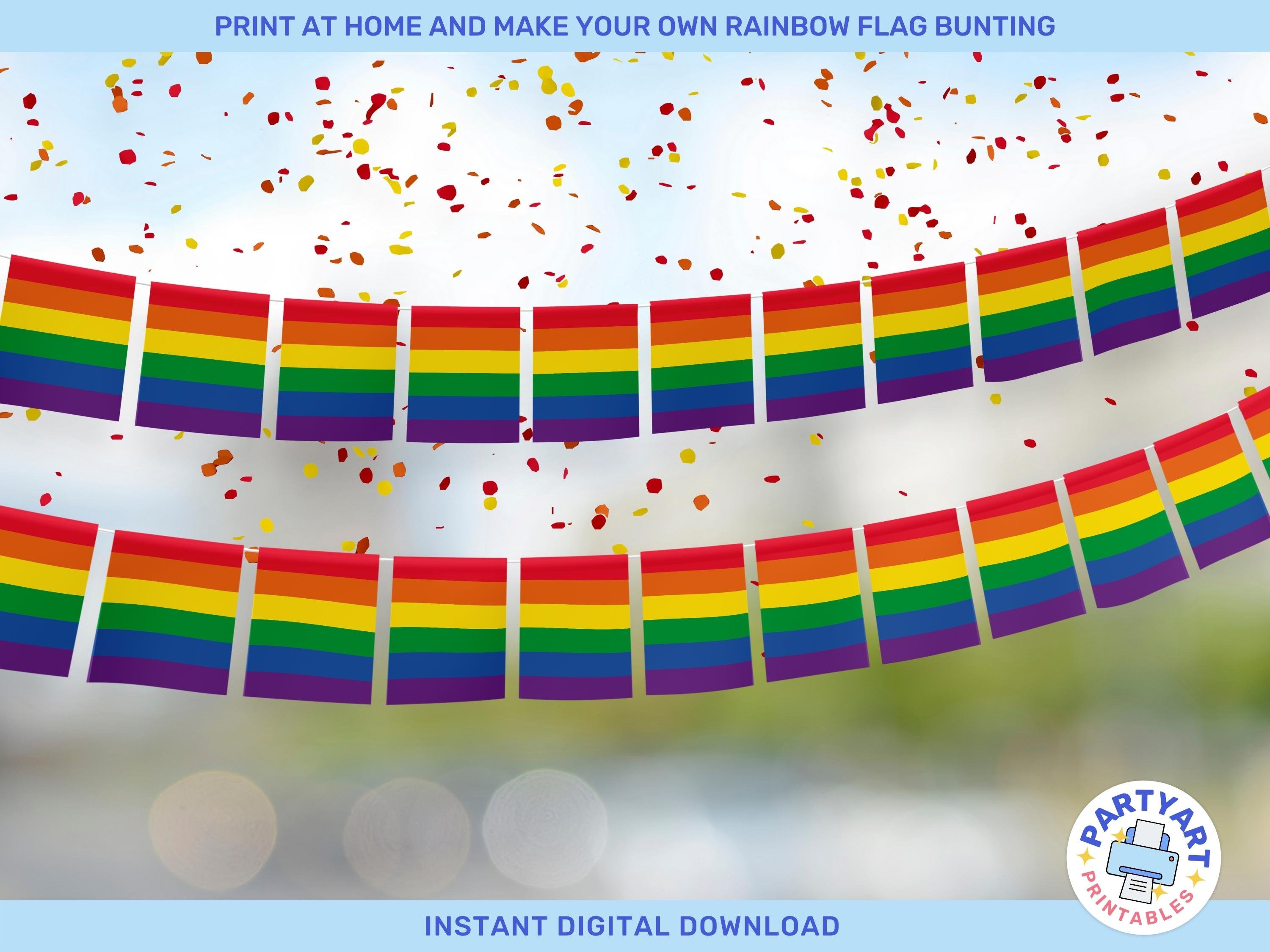 Printable Rainbow Flag Bunting - Pride Rainbow Bunting - Instant ...