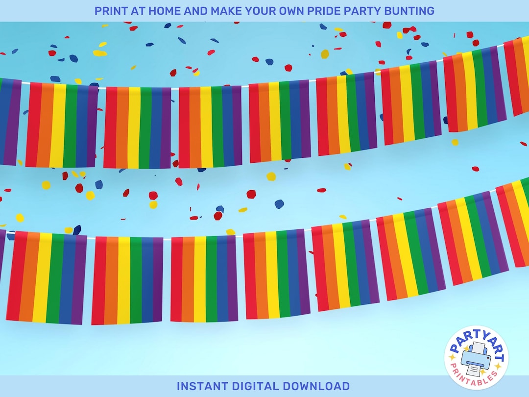 Printable Pride Bunting - Rainbow Flag Bunting - Instant Download ...
