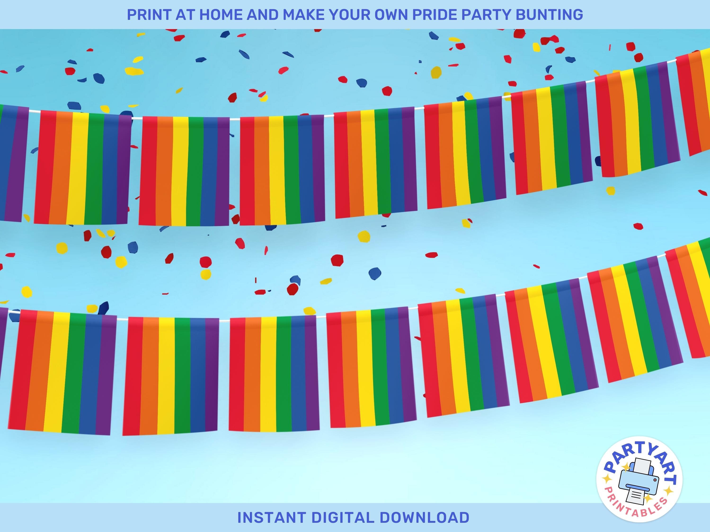 Printable Pride Bunting Rainbow Flag Bunting Instant Download LGBTQ ...