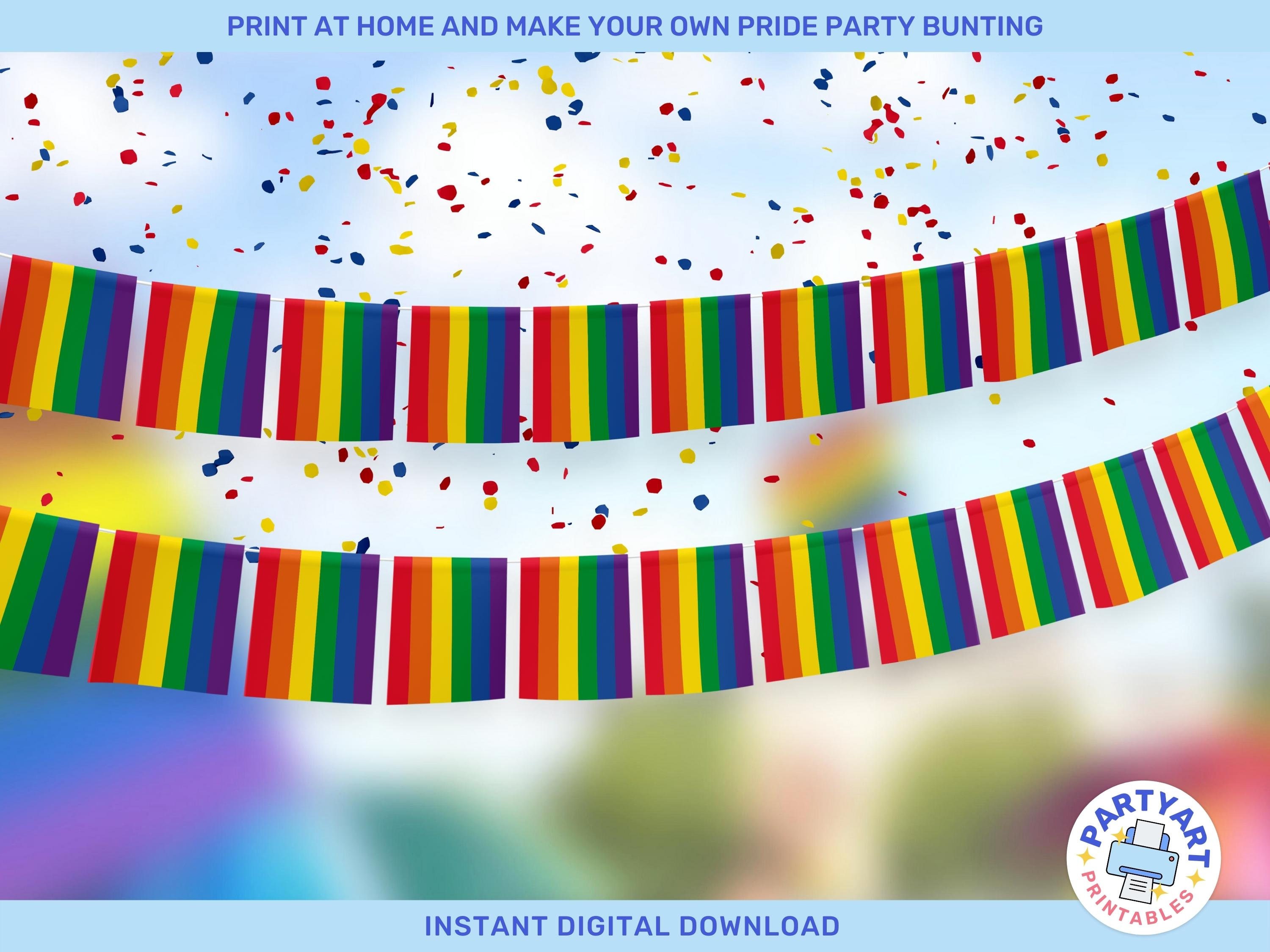 Printable Pride Bunting - Rainbow Flag Bunting - Instant Download ...