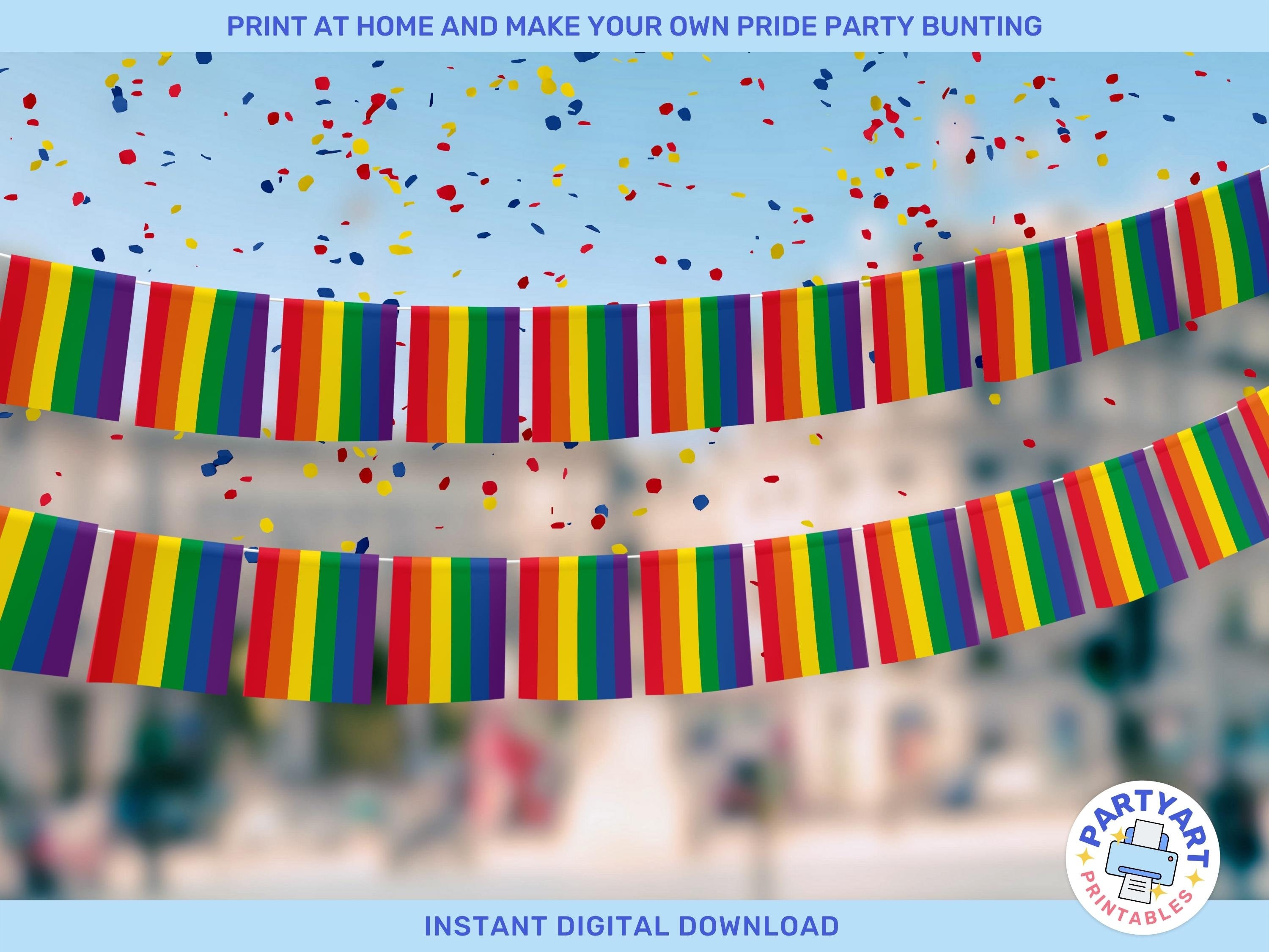 Printable Pride Bunting - Rainbow Flag Bunting - Instant Download ...